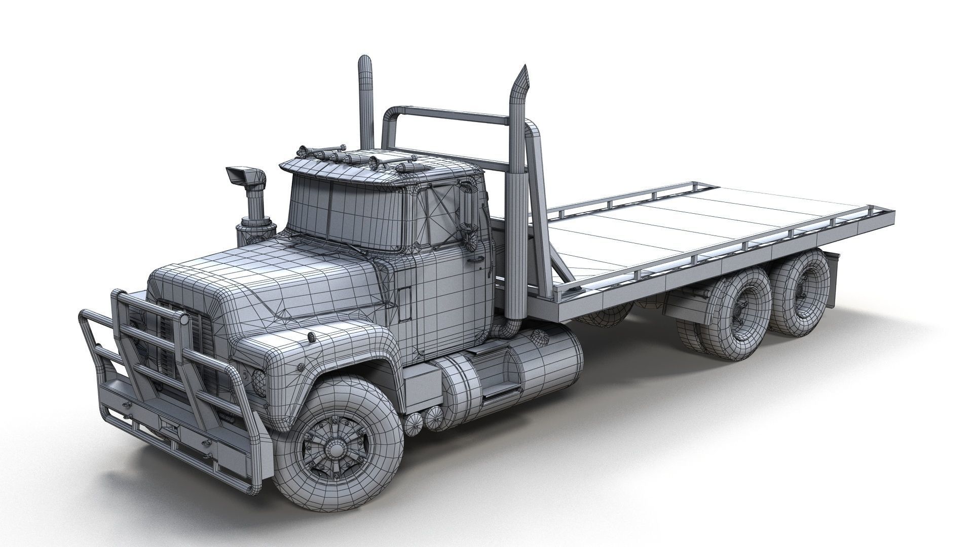 3D model Industrial vintage flatbed truck VR / AR / low-poly | CGTrader