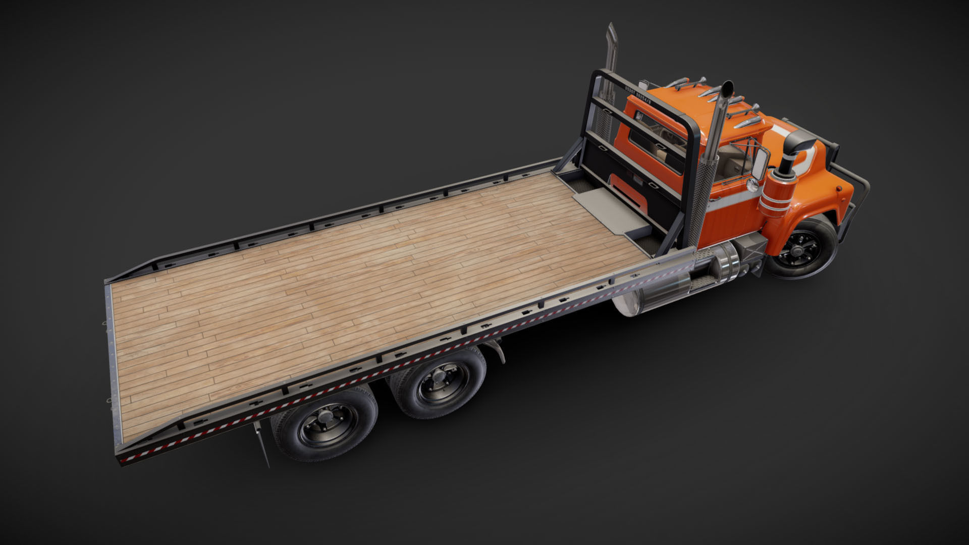3D model Industrial vintage flatbed truck VR / AR / low-poly | CGTrader