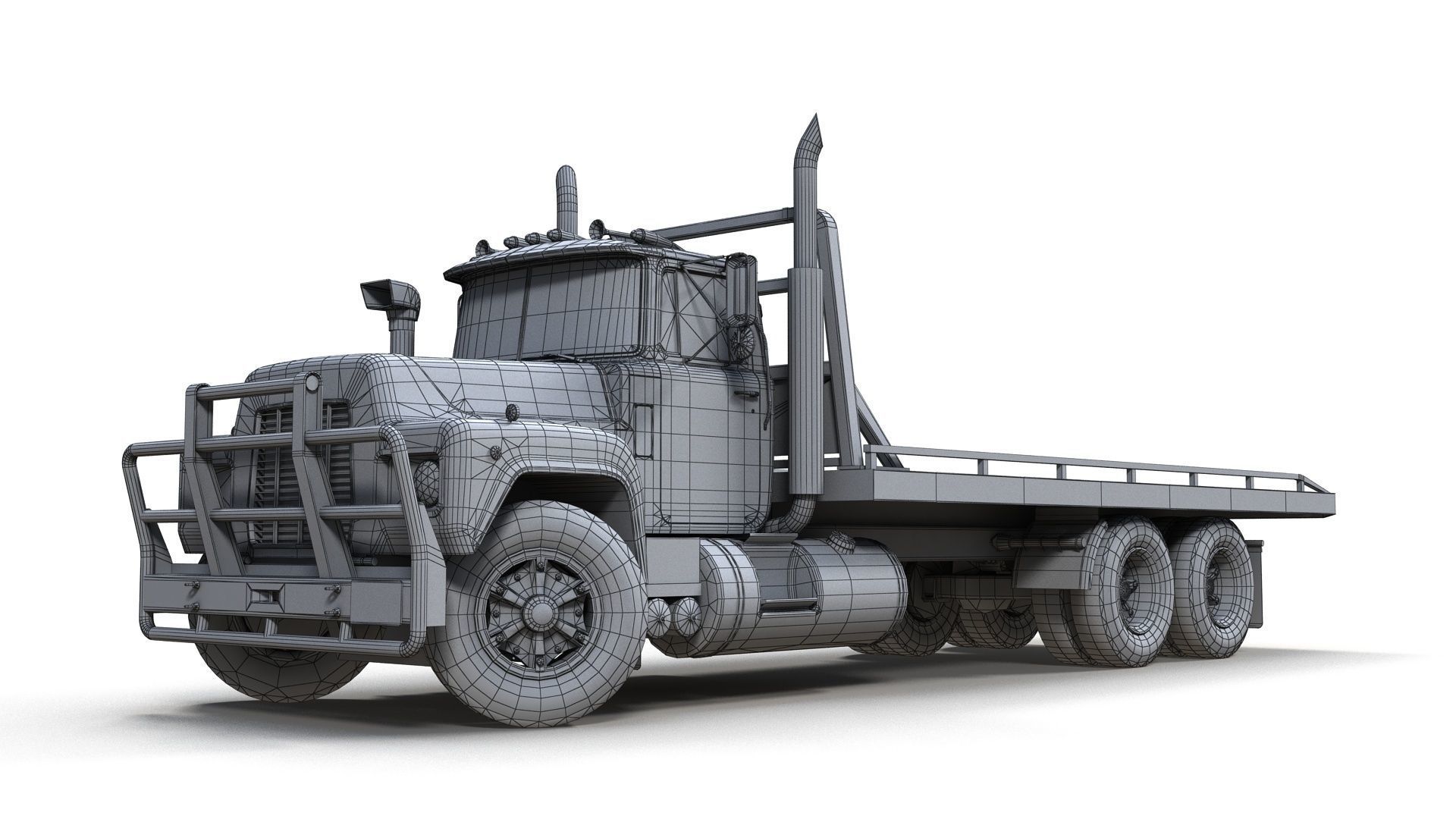 3D model Industrial vintage flatbed truck VR / AR / low-poly | CGTrader
