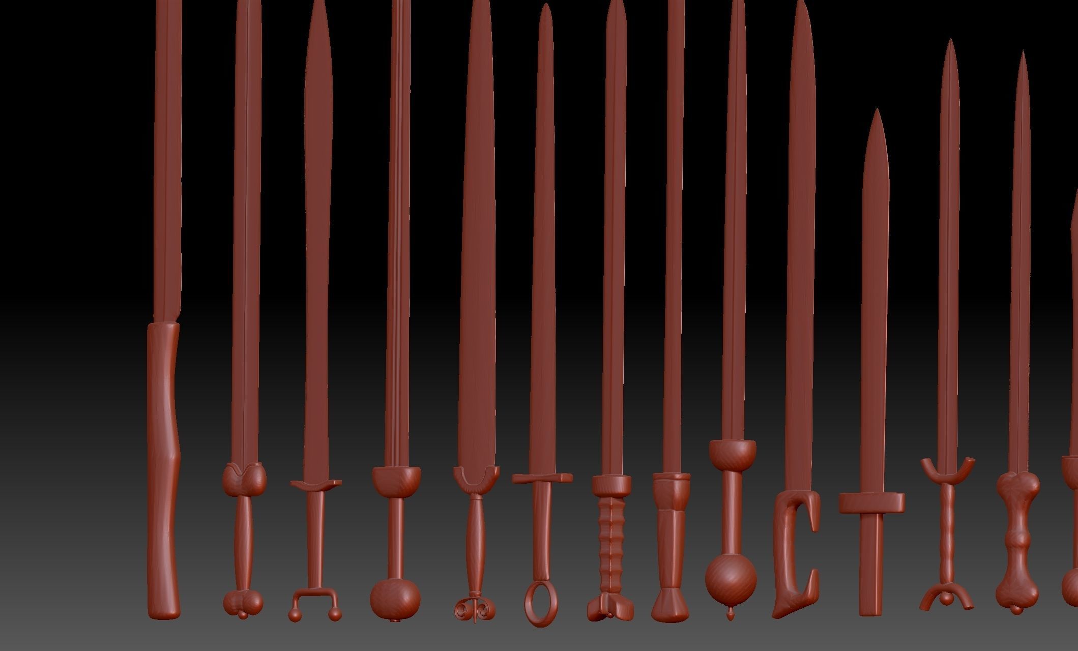 25 Swords Knives collection Medieval Roman Ancient melee weapons 3D ...