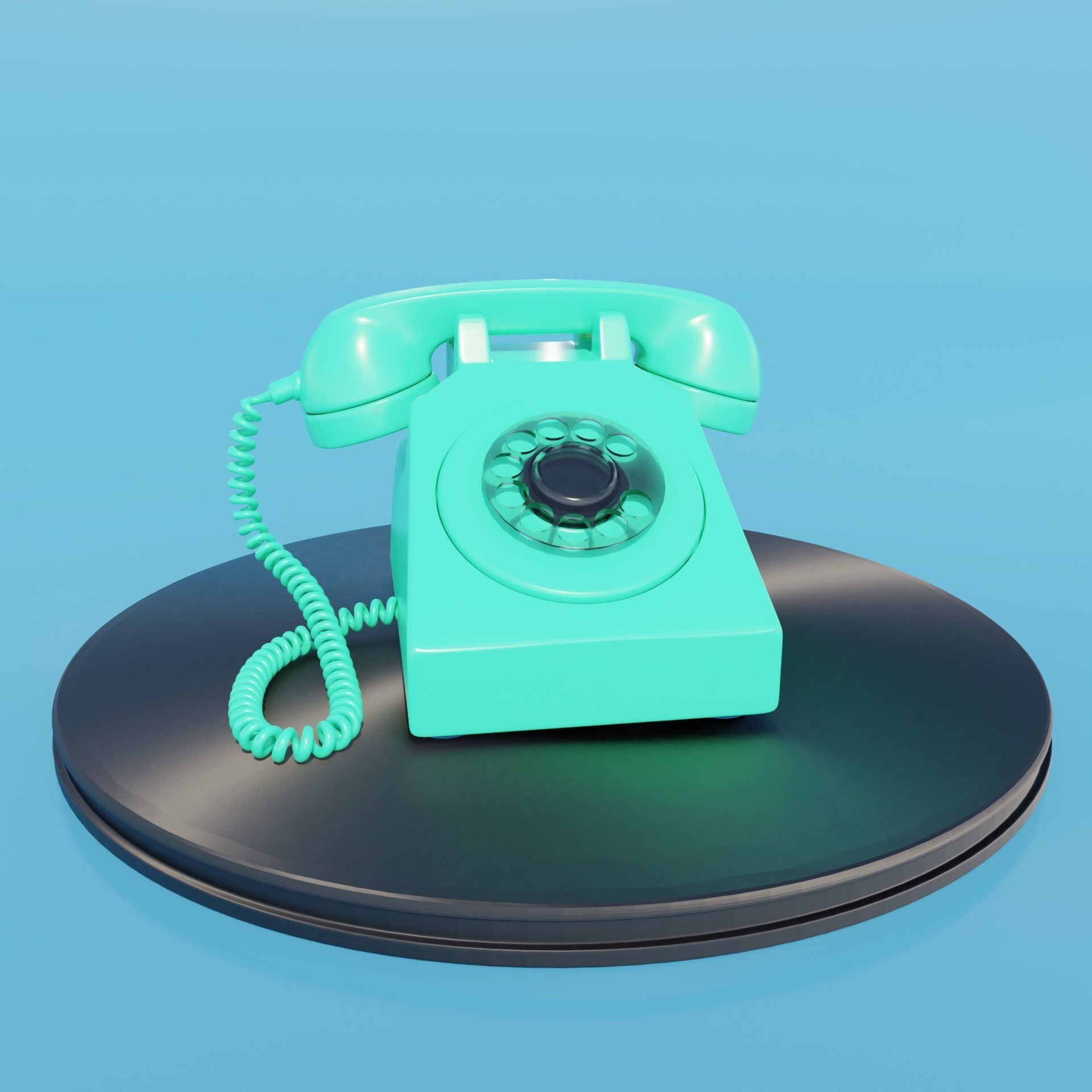 Rotary Desk Phone 3D model rigged | CGTrader