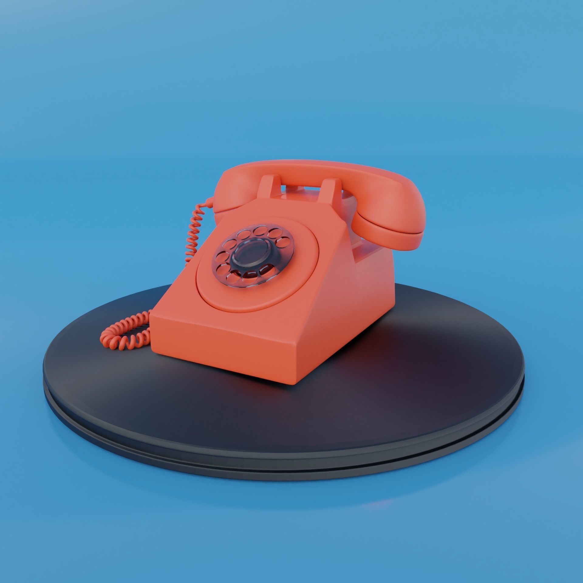 Rotary Desk Phone 3D model rigged | CGTrader