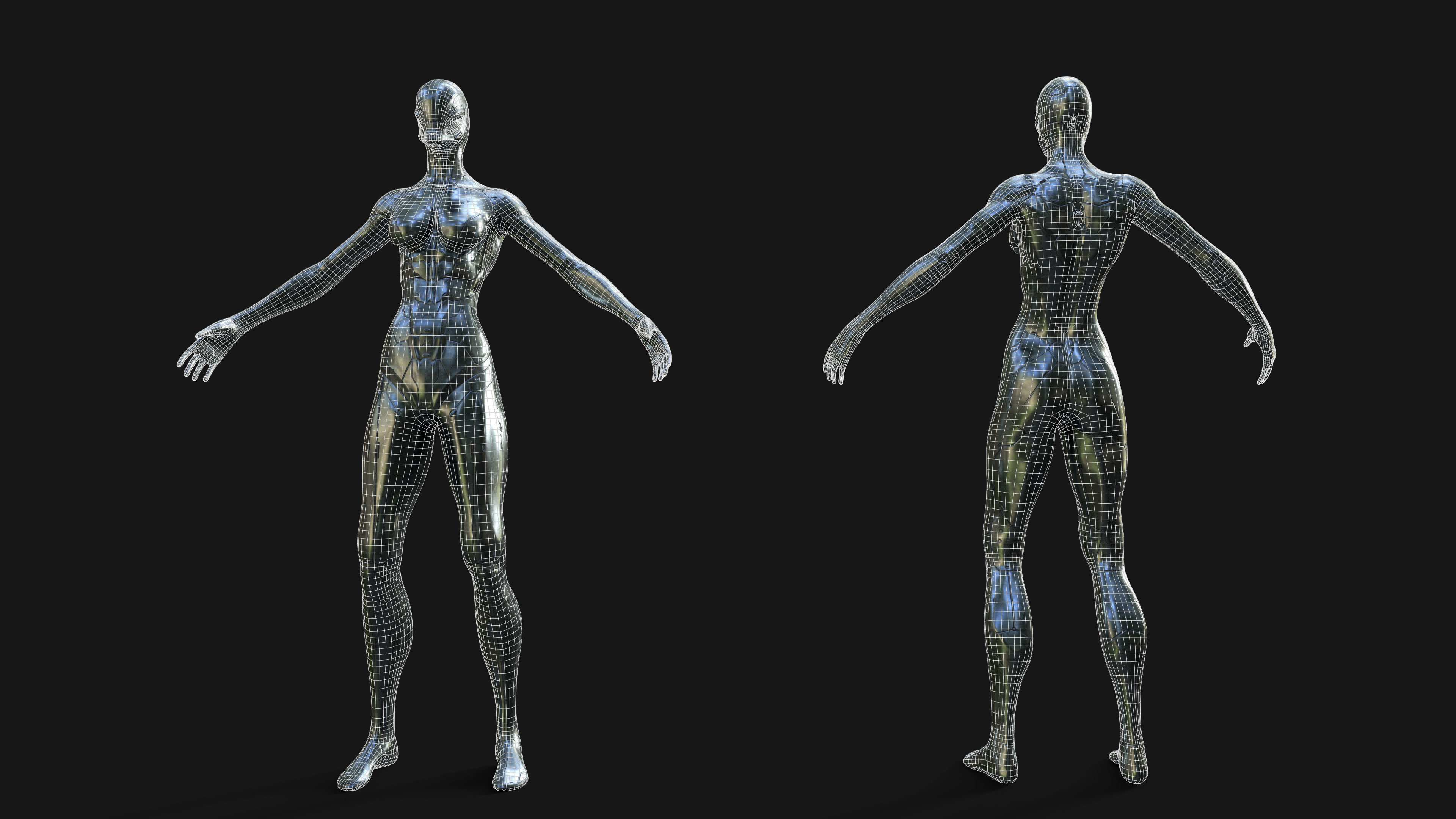 3D model Woman Nano-Cyborg VR / AR / low-poly rigged | CGTrader