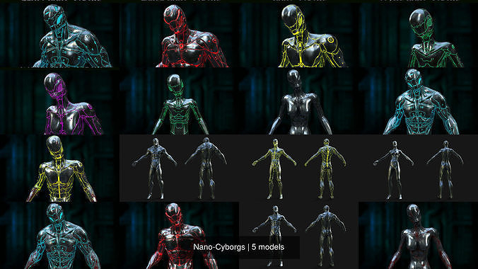 Nano-Cyborgs avengers character pack 3D Model Collection | CGTrader