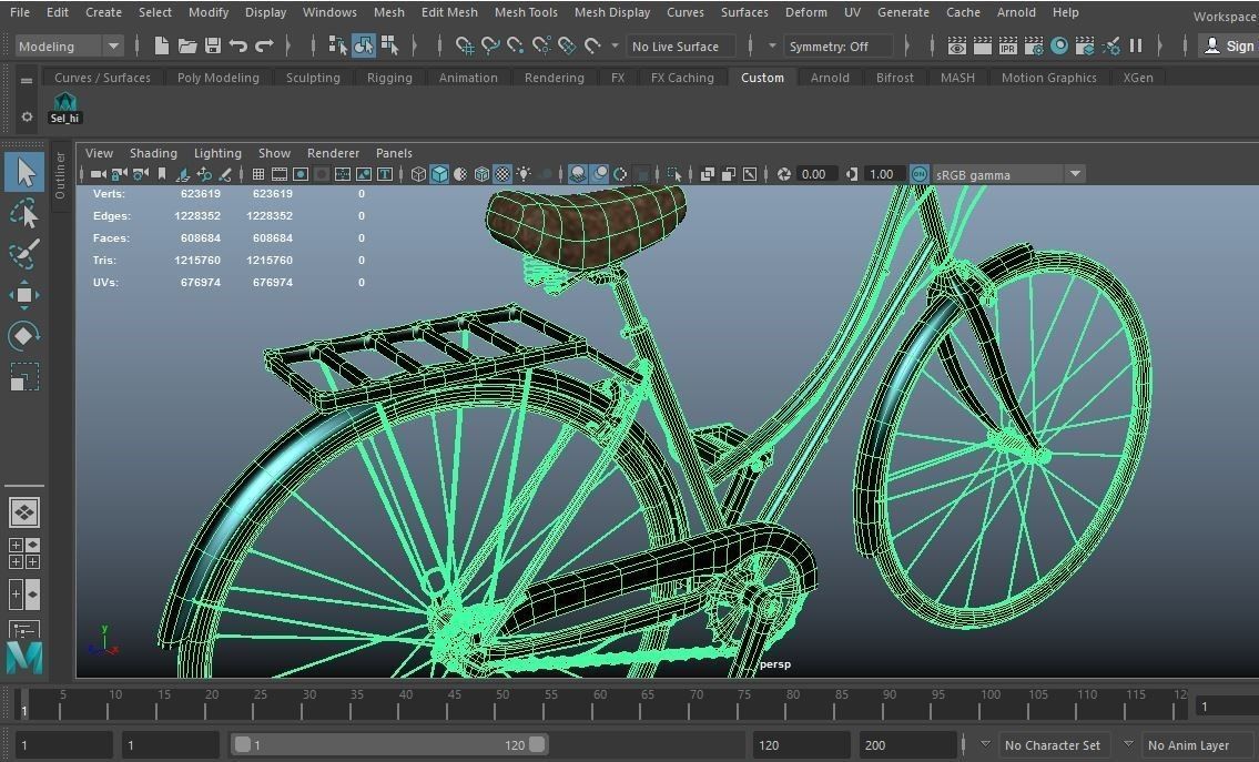 3D model bicycle modeling with maya VR / AR / low-poly | CGTrader