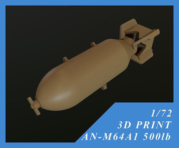 US GP BOMB AN-M64A1 500LB 1-72 3D model 3D printable | CGTrader