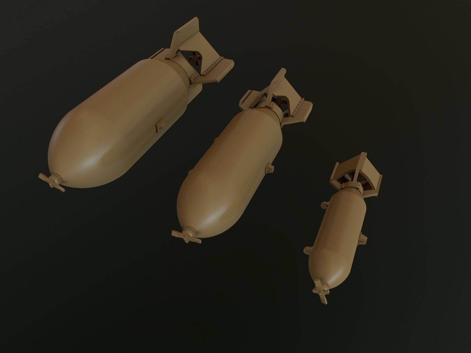 US GP BOMB WW2 100LB 500LB 1000LB 1-48 3D Model Collection | CGTrader