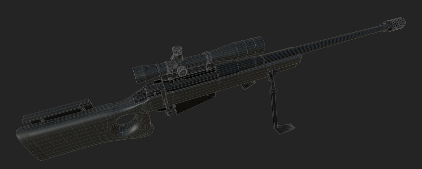 3D model Harris McMillan M87R Leupold MKIV M1 16X scope VR / AR / low ...