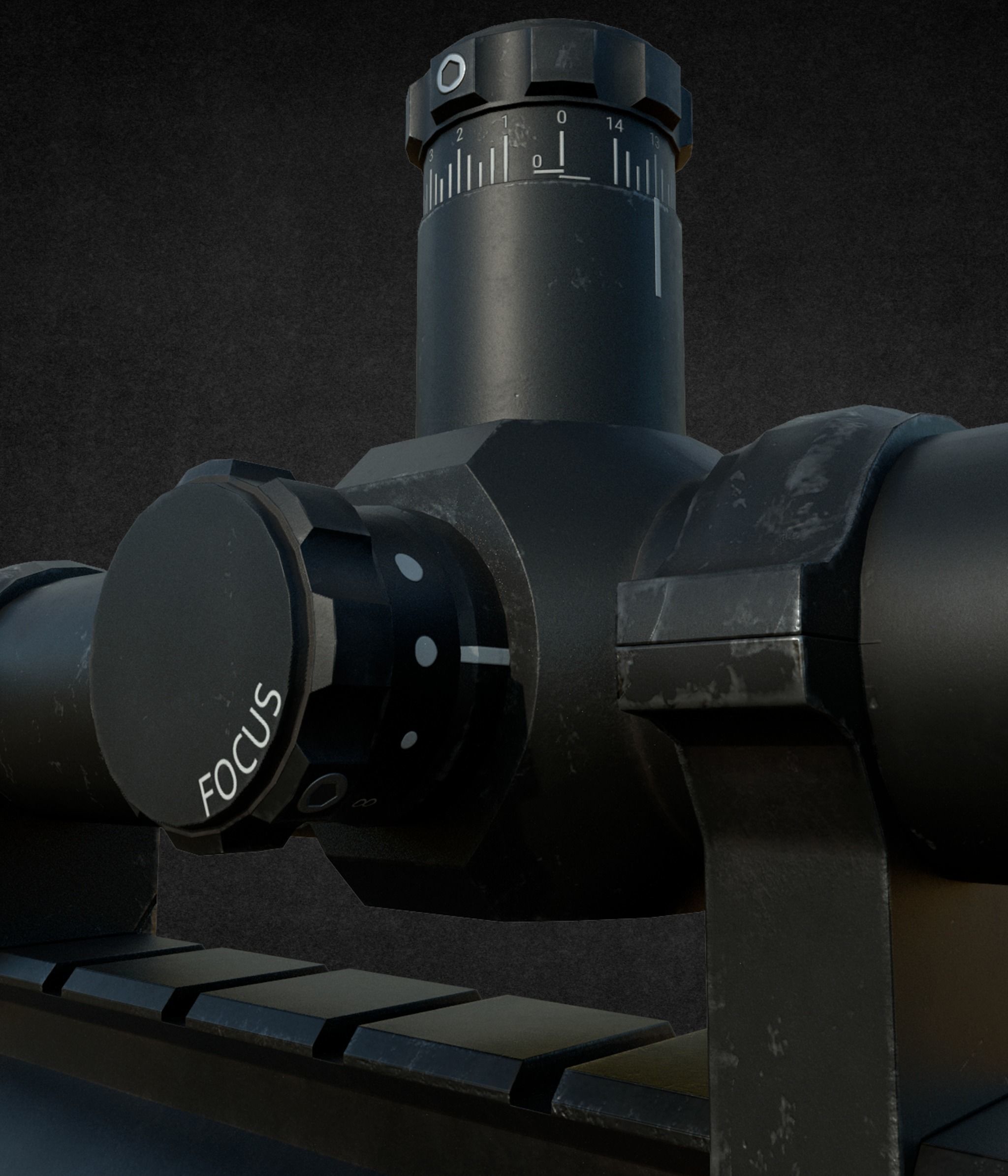 3D model Harris McMillan M87R Leupold MKIV M1 16X scope VR / AR / low ...