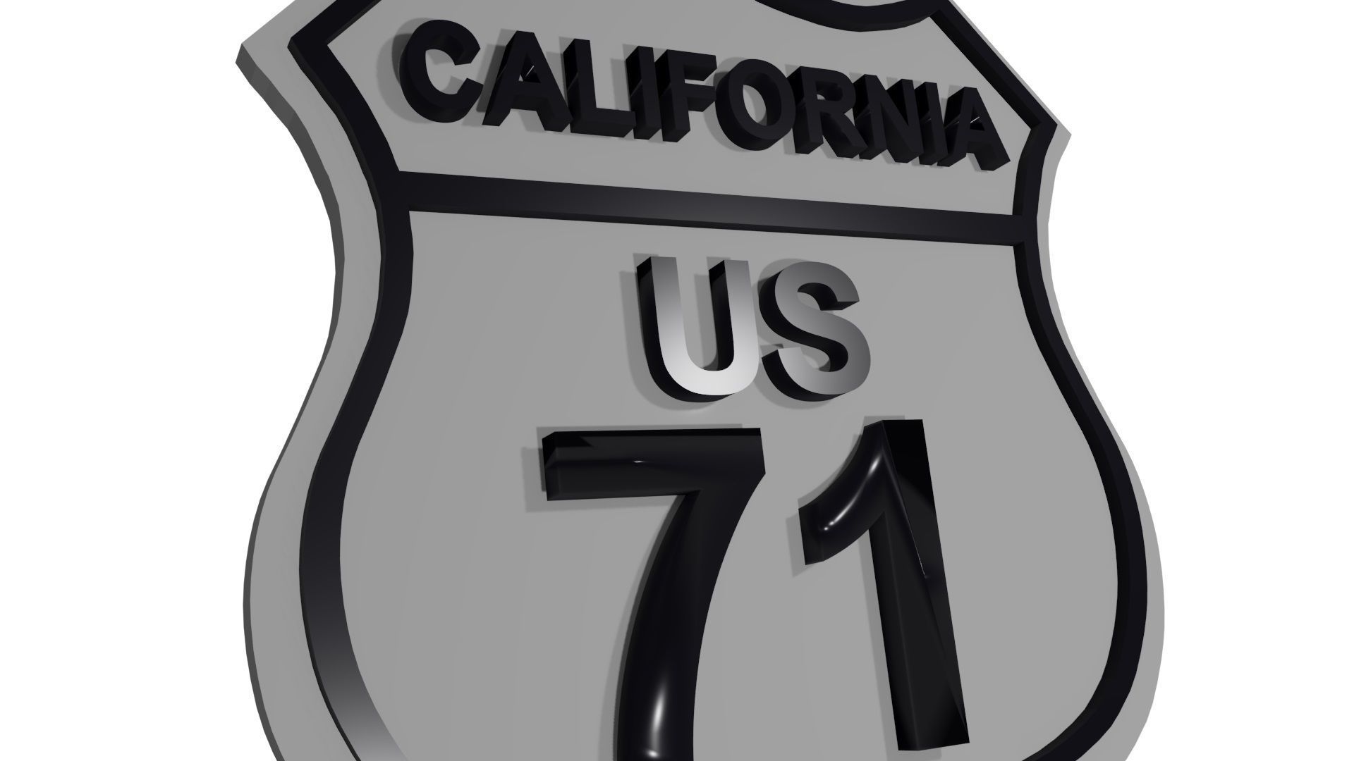 Sign California US 17 3D model | CGTrader