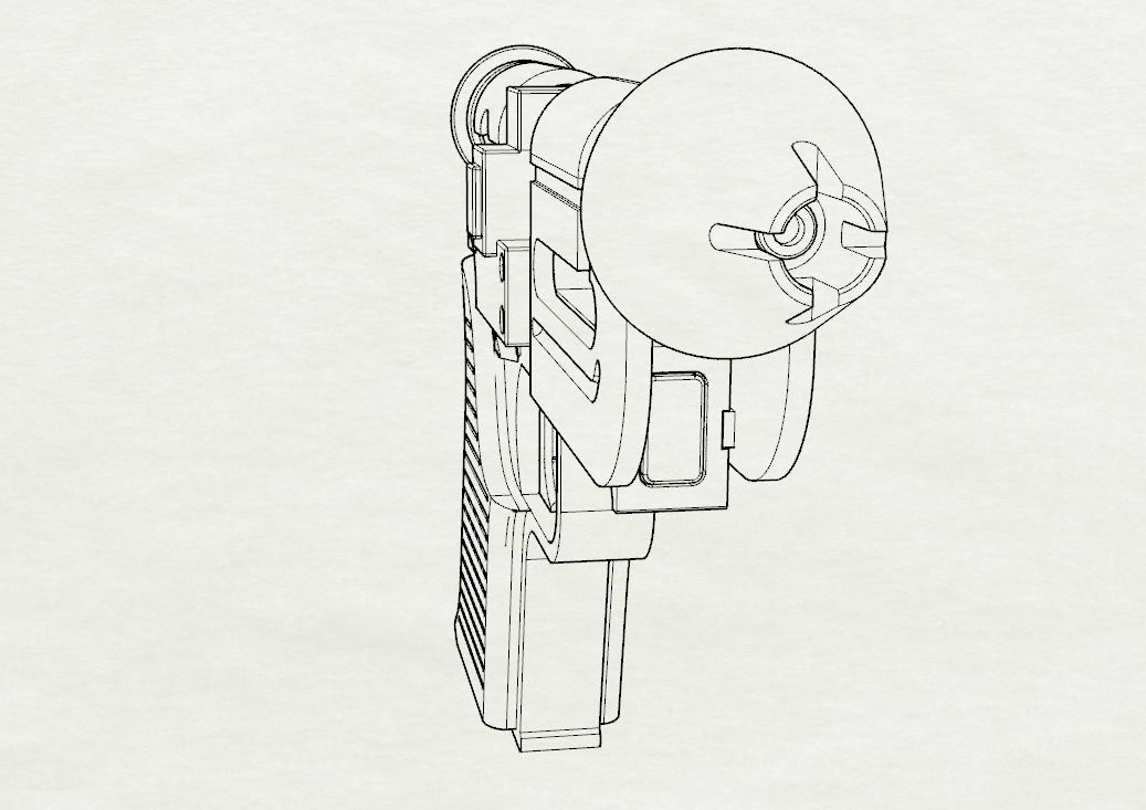 RK-3 Imperial hand blaster of Thrawnaccurate 3d print model 3D model 3D ...