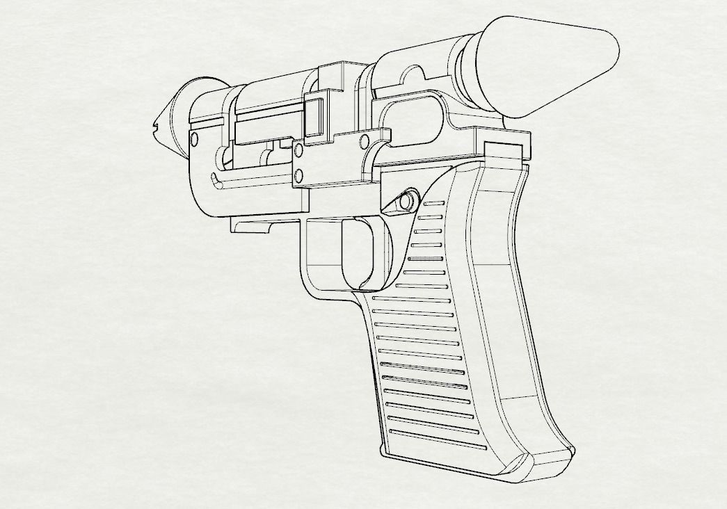 RK-3 Imperial hand blaster of Thrawnaccurate 3d print model 3D model 3D ...