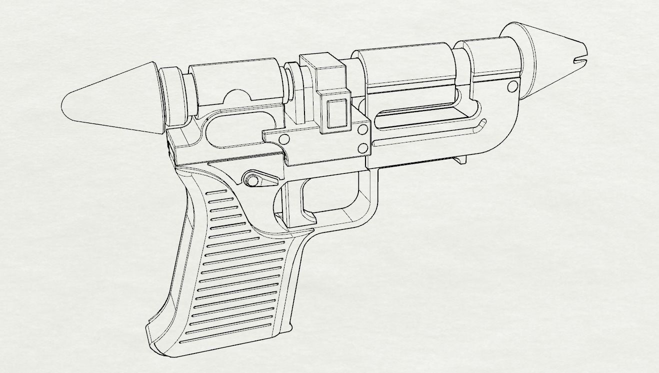 RK-3 Imperial hand blaster of Thrawnaccurate 3d print model 3D model 3D ...