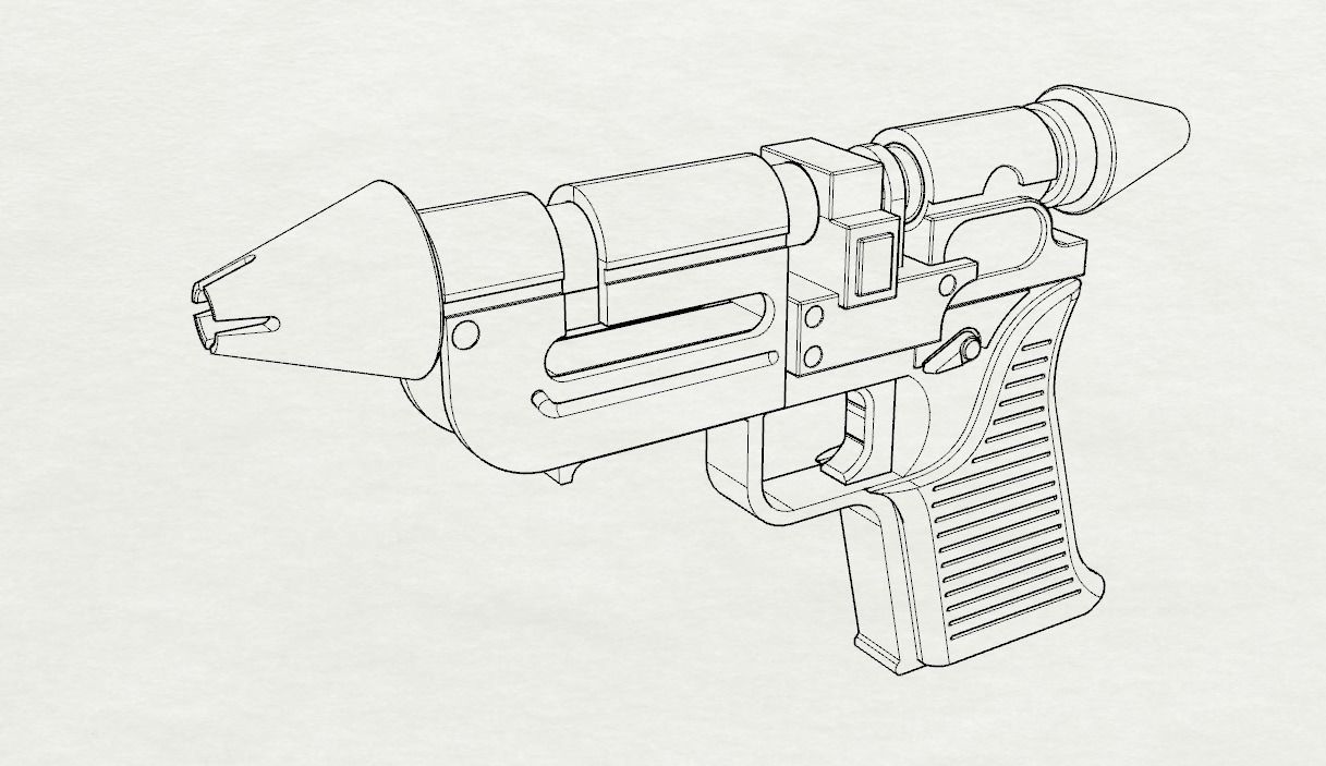 RK-3 Imperial hand blaster of Thrawnaccurate 3d print model 3D model 3D ...