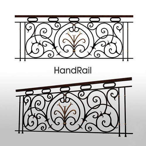 handrail wrought iron free 3D model | CGTrader