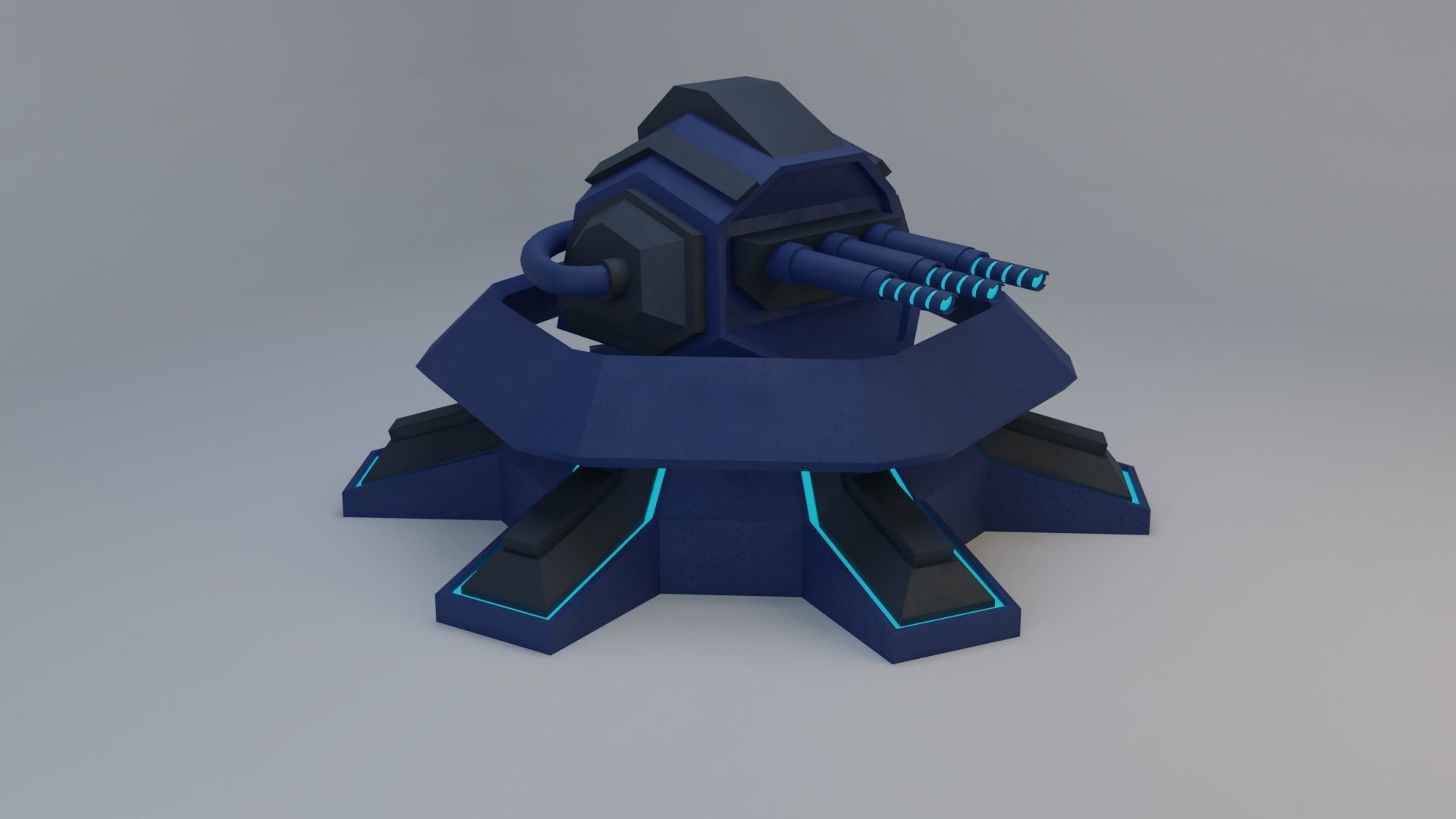 Sci-Fi Laser Turret free VR / AR / low-poly 3D model | CGTrader