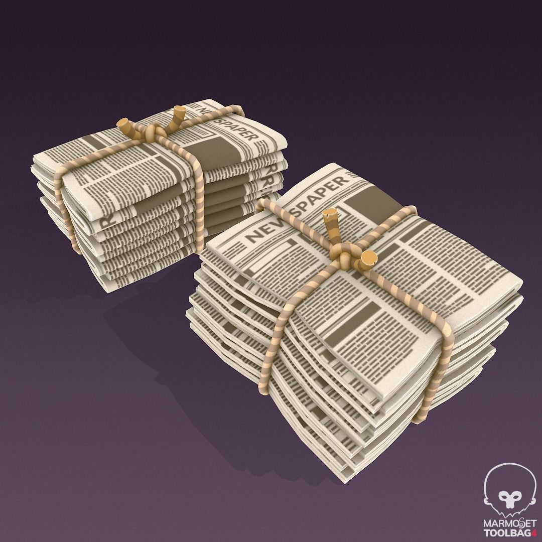 3D model Stylized Newspaper Stack VR / AR / low-poly | CGTrader