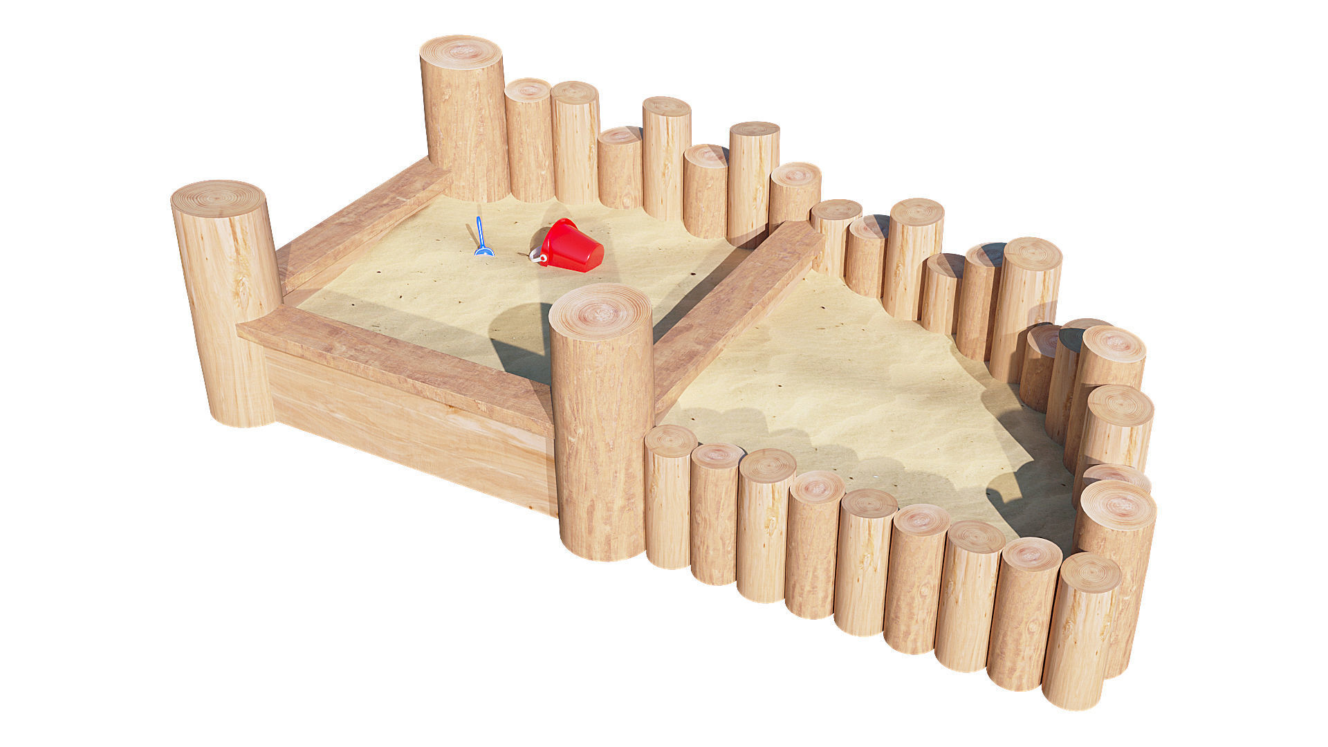 Sandbox wooden 3D model | CGTrader
