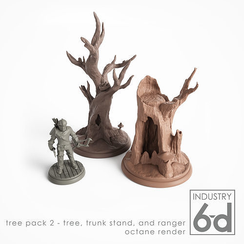 Tree Pack 2 - Miniature Tabletop Trees 3D model 3D printable | CGTrader