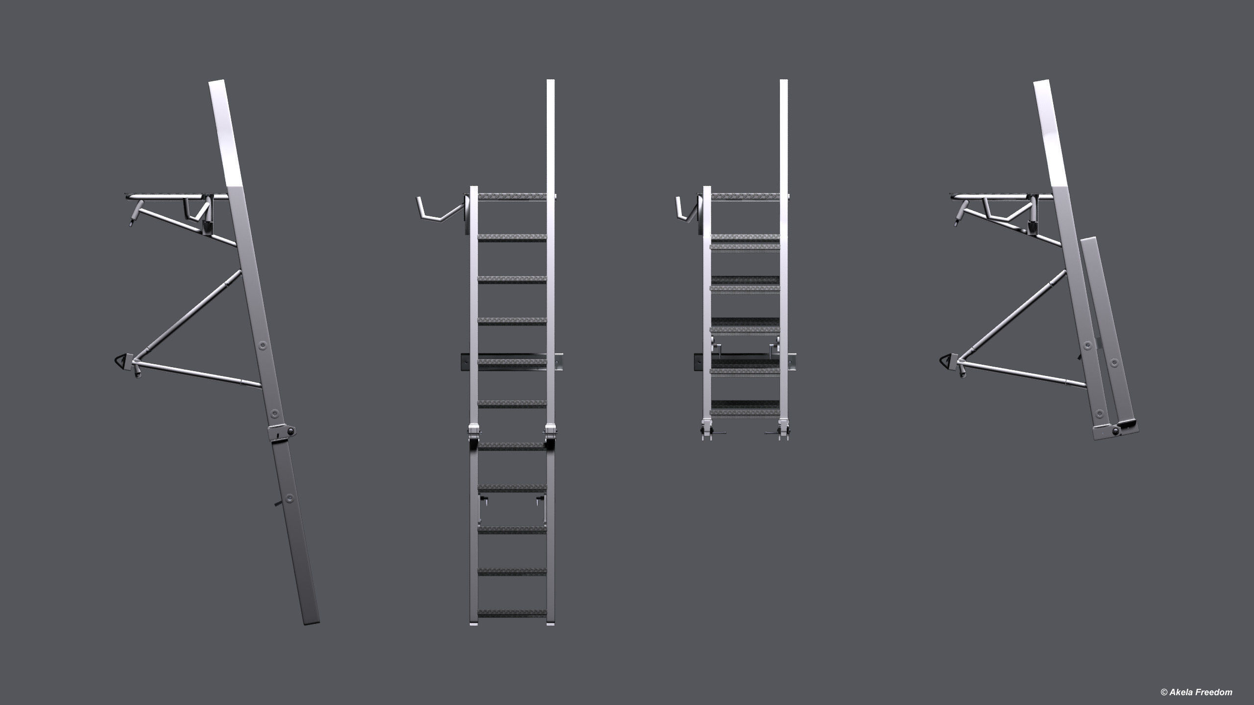 Ladder for Rafale Fighter 3D model animated | CGTrader