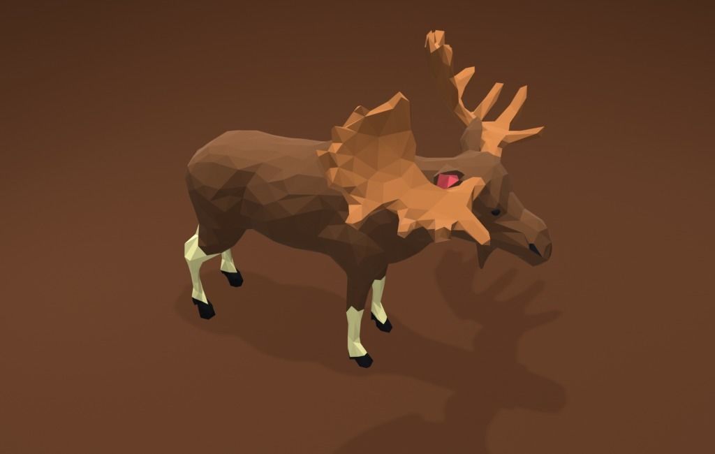 3D model Moose Cartoon Lowpoly VR / AR / low-poly | CGTrader