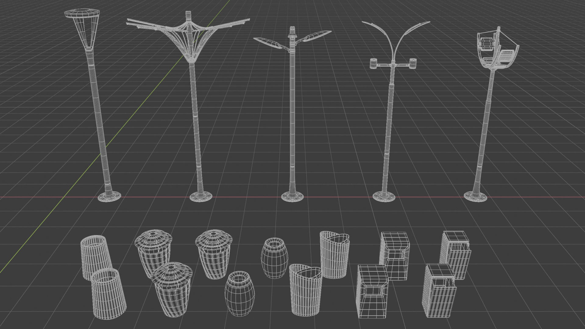 Modern Street Objects Asset Pack 3D model | CGTrader
