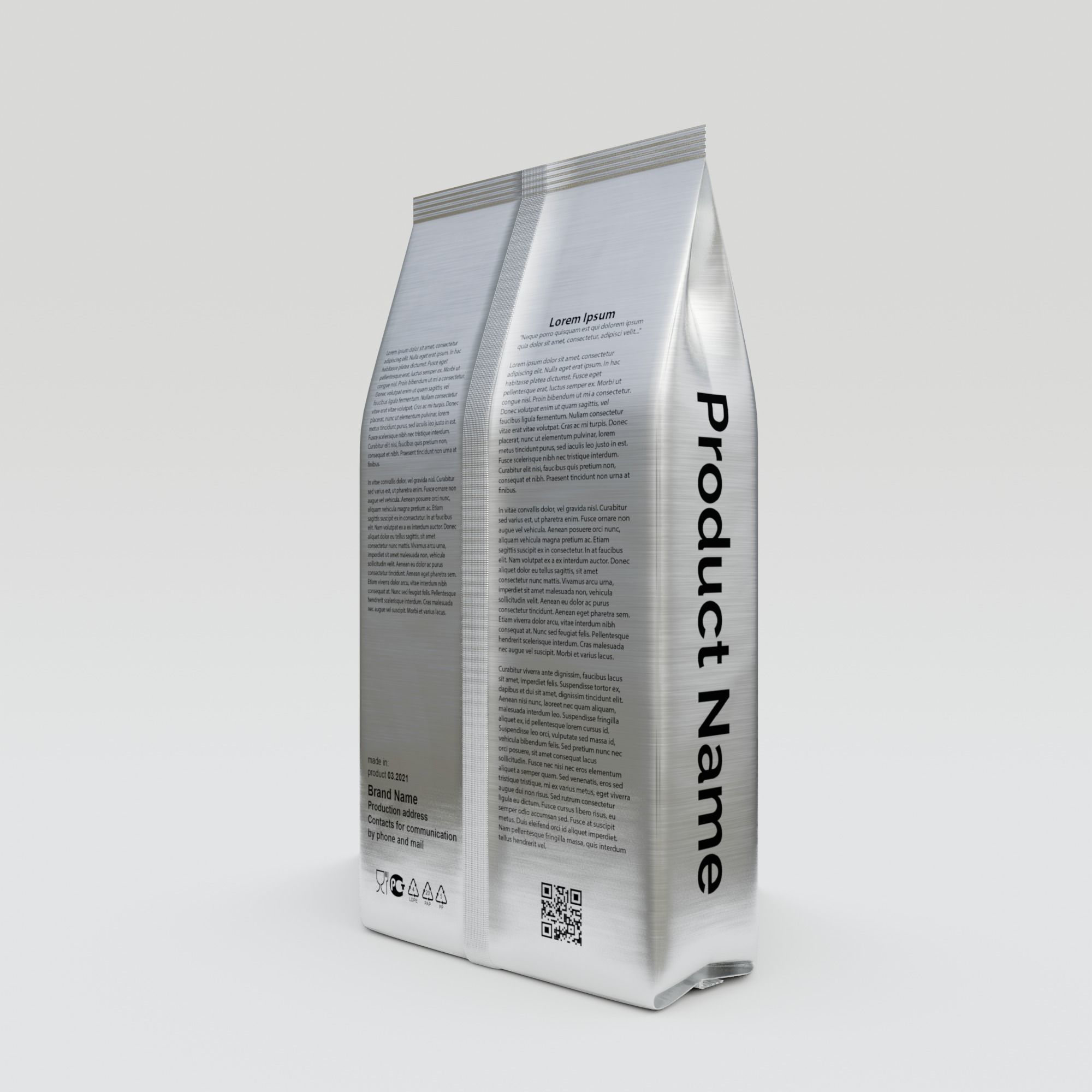 Plastic bag packing flat bottom 3D model | CGTrader