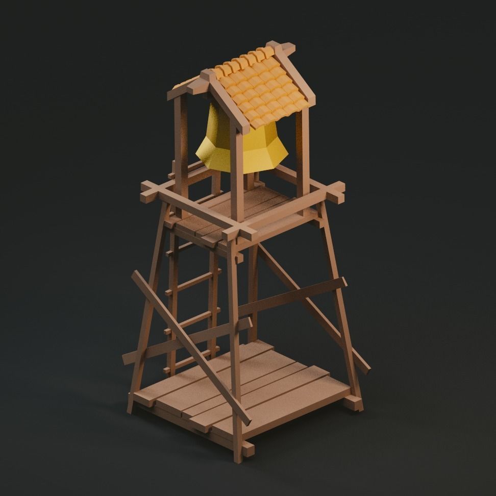 Low Poly Tower free VR / AR / low-poly 3D model | CGTrader