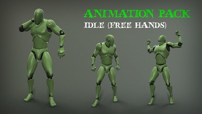 3D model Animation pack - IDLE free hands VR / AR / low-poly | CGTrader