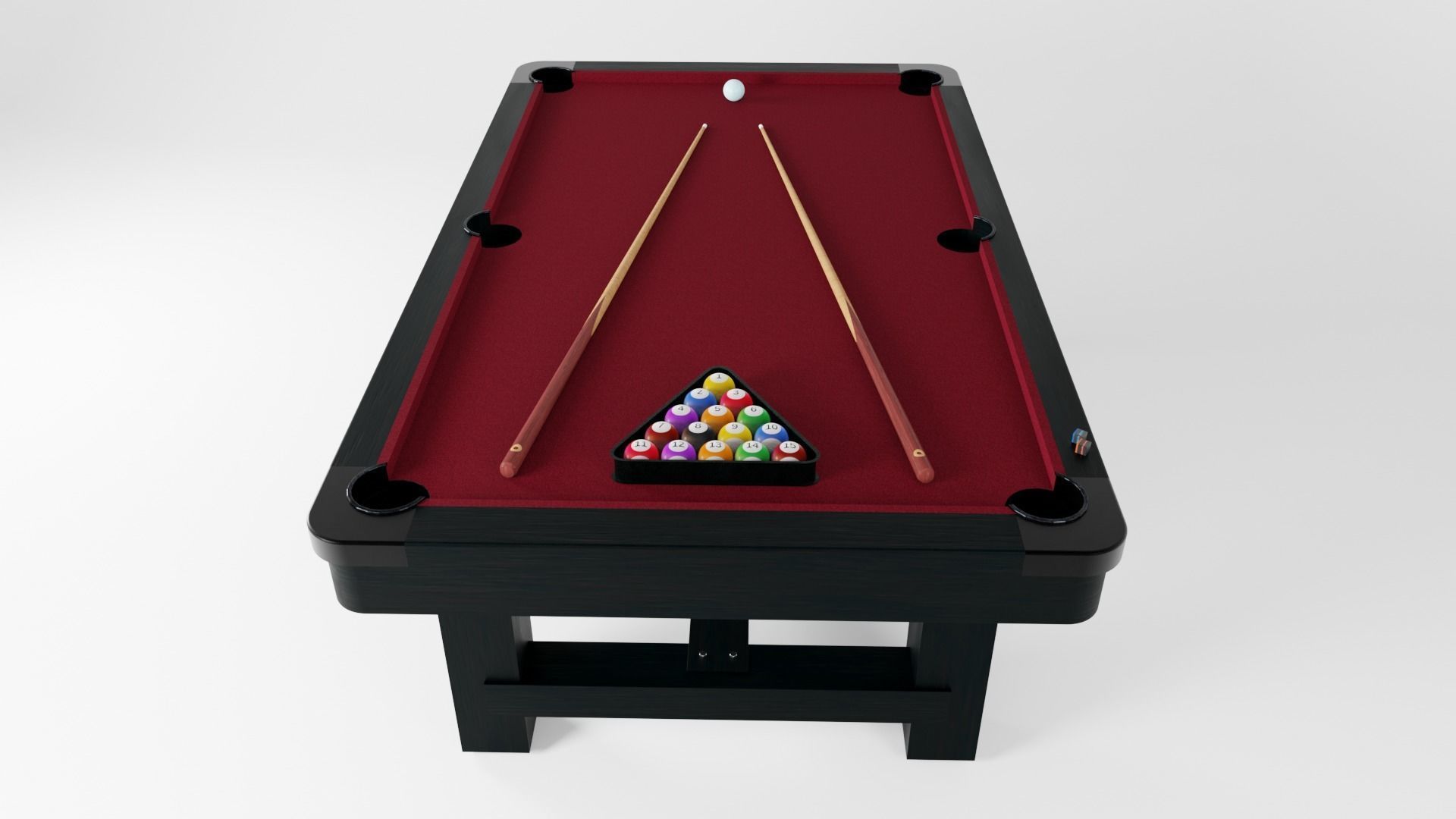Classic Burgundy Pool Table 3D model | CGTrader
