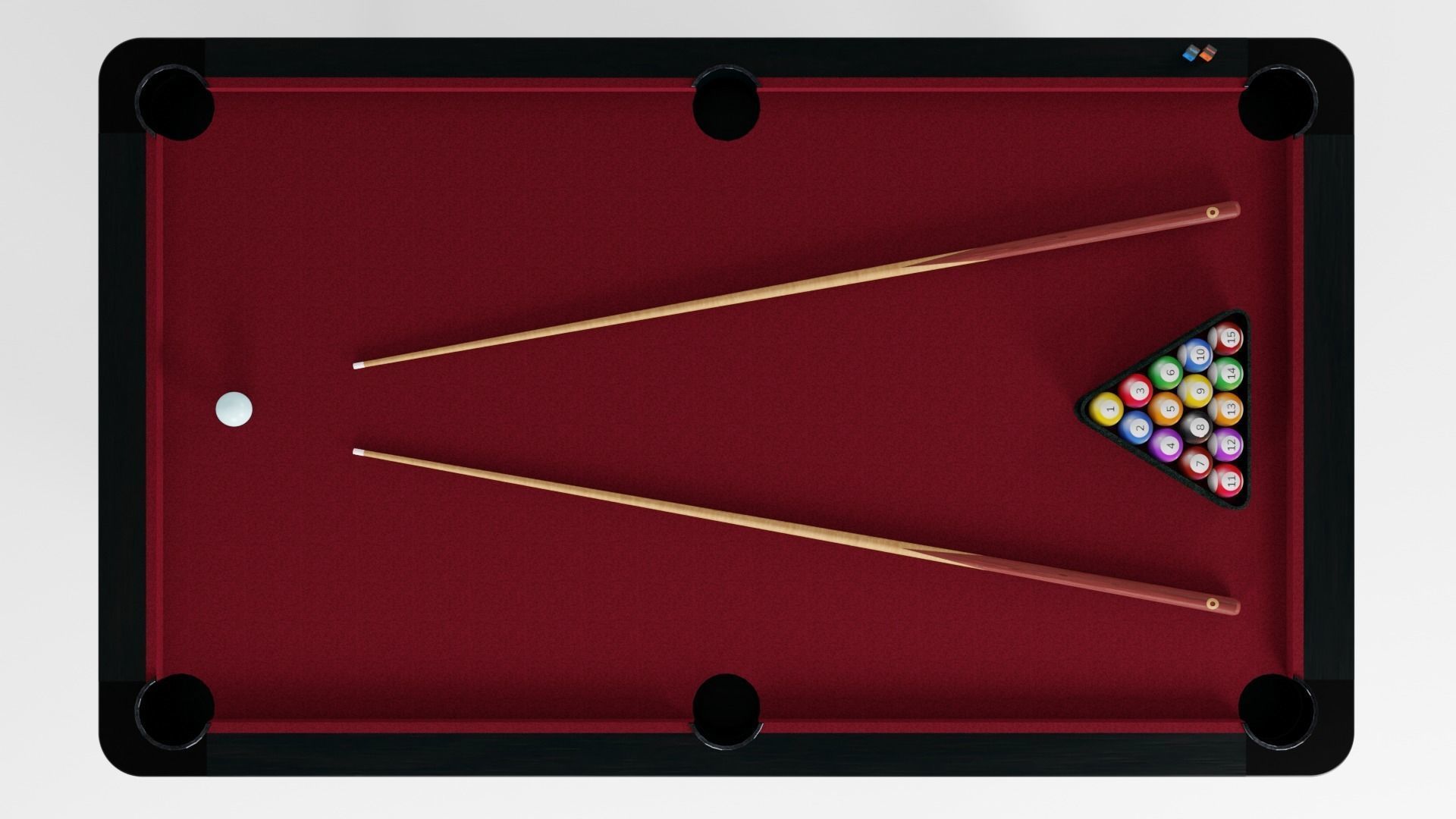 Classic Burgundy Pool Table 3D model | CGTrader