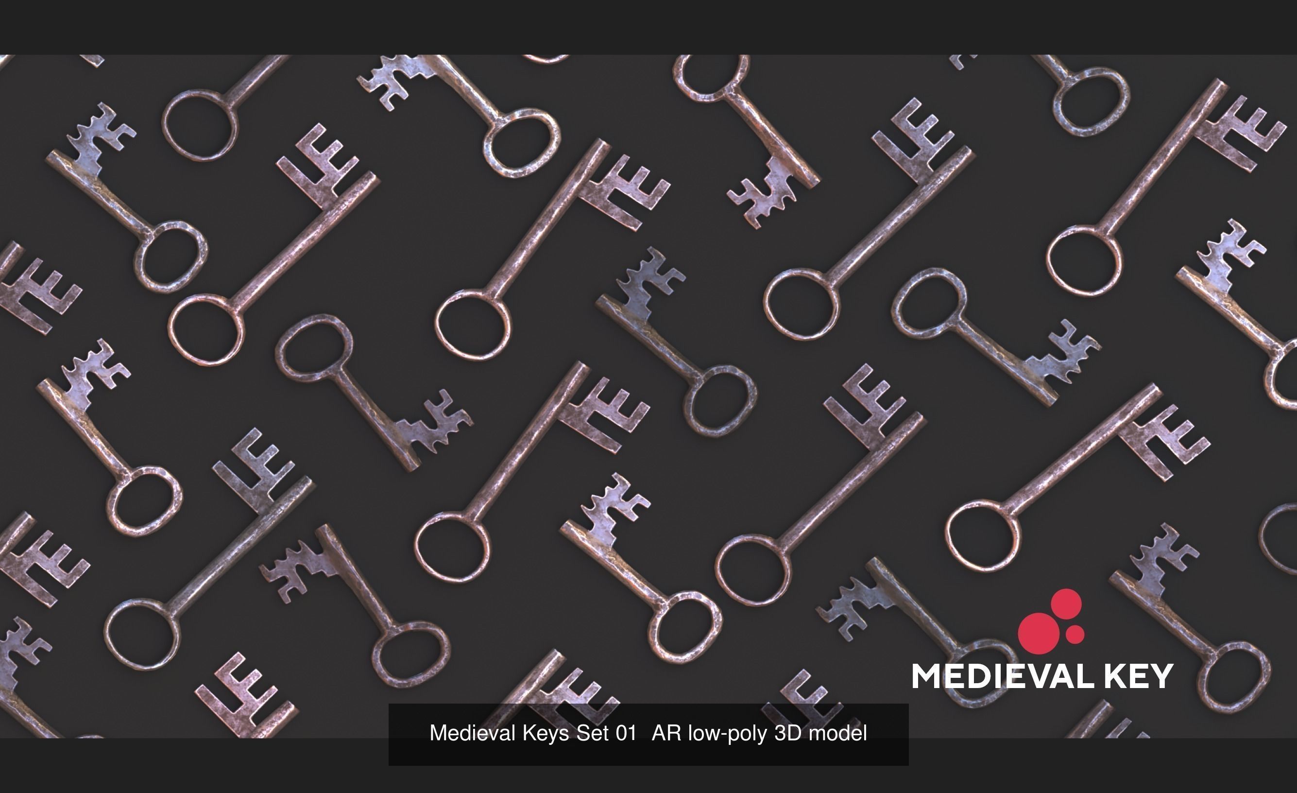 Medieval Keys Sets 01-05 AR low-poly 3D model 3D Model Collection ...