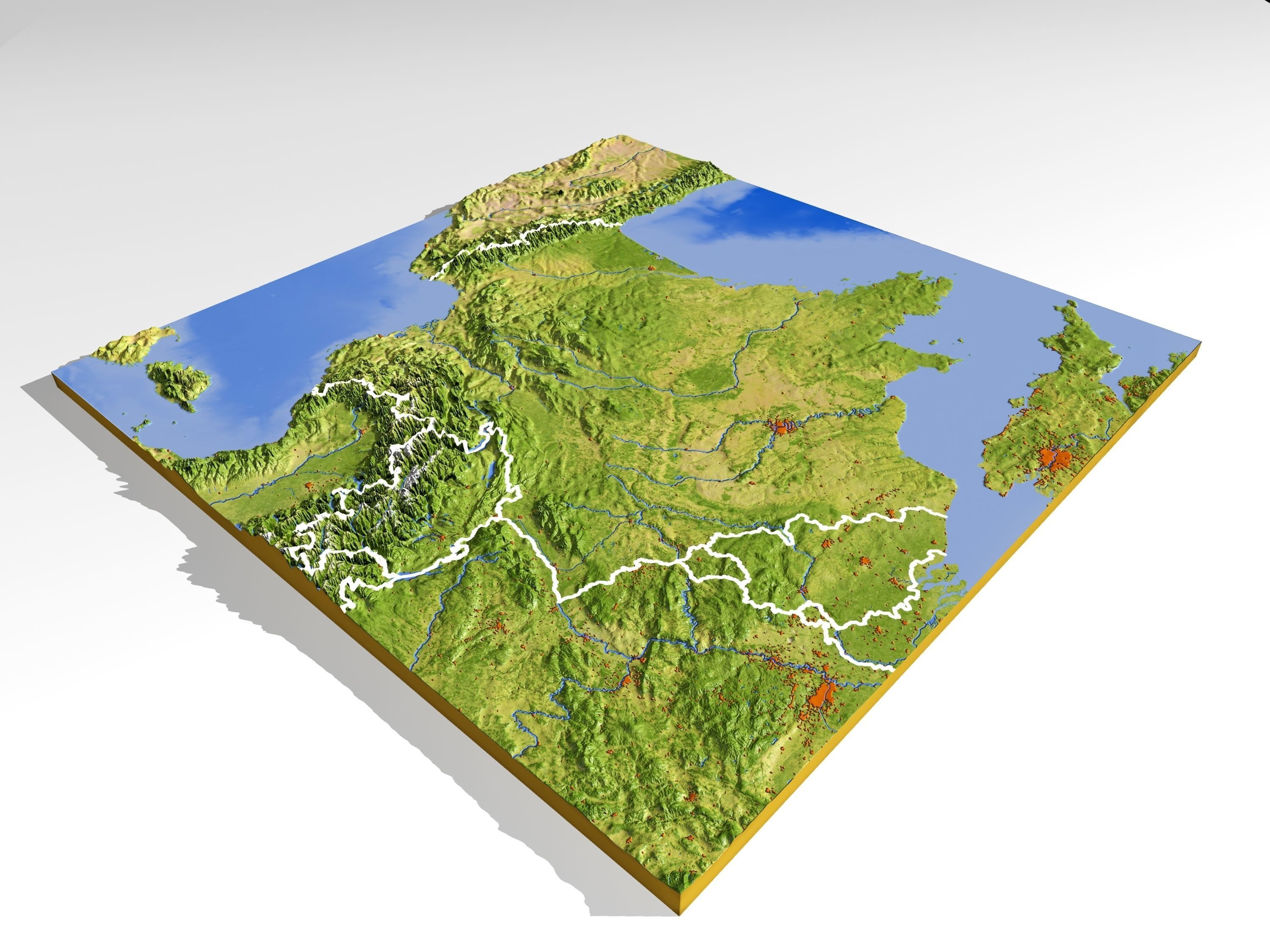 France High resolution 3D relief maps 3D model | CGTrader