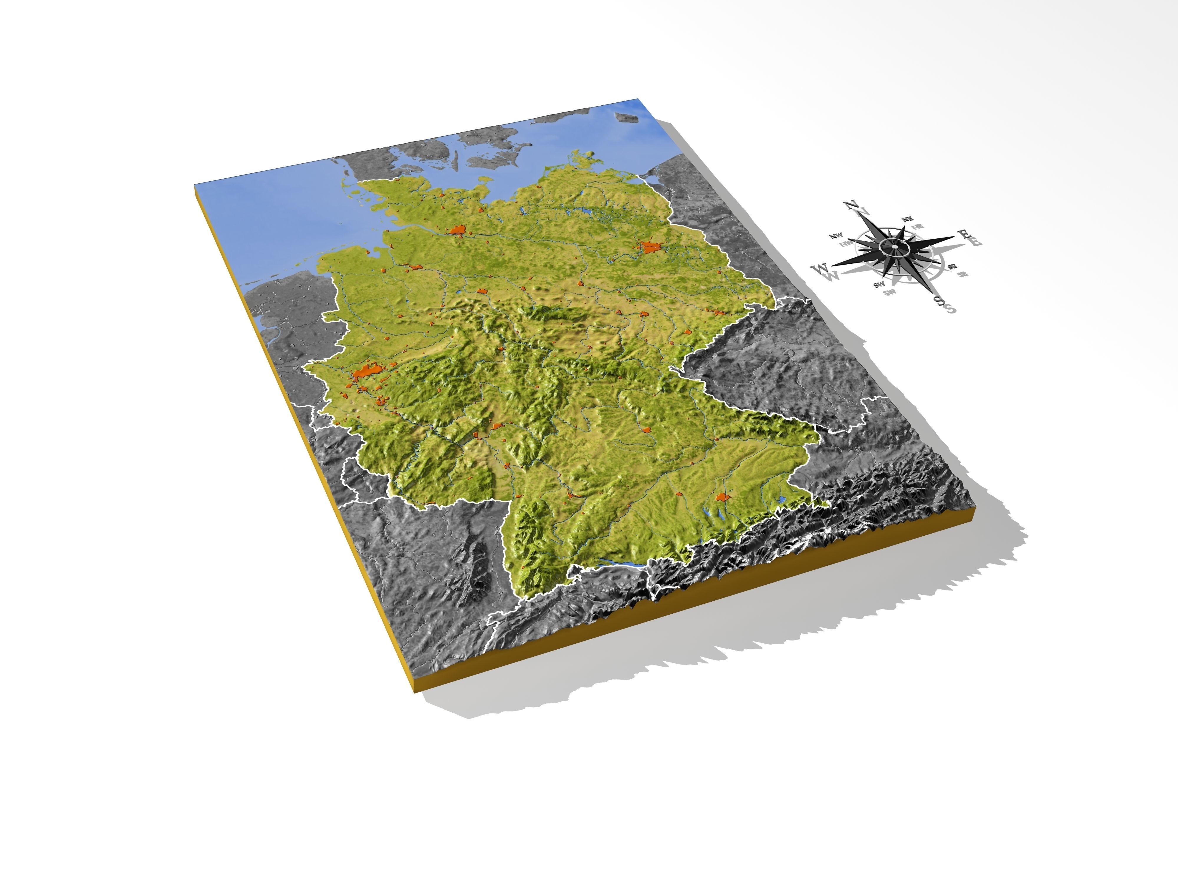 Germany High resolution 3D relief maps 3D model | CGTrader