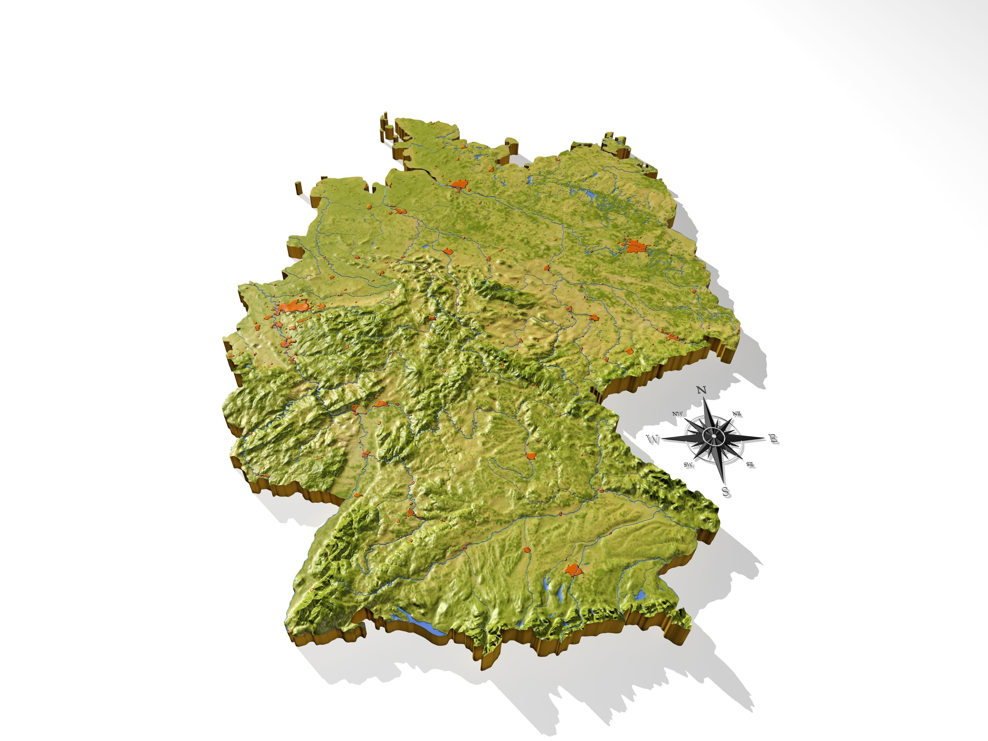 Germany High resolution 3D relief maps 3D model | CGTrader