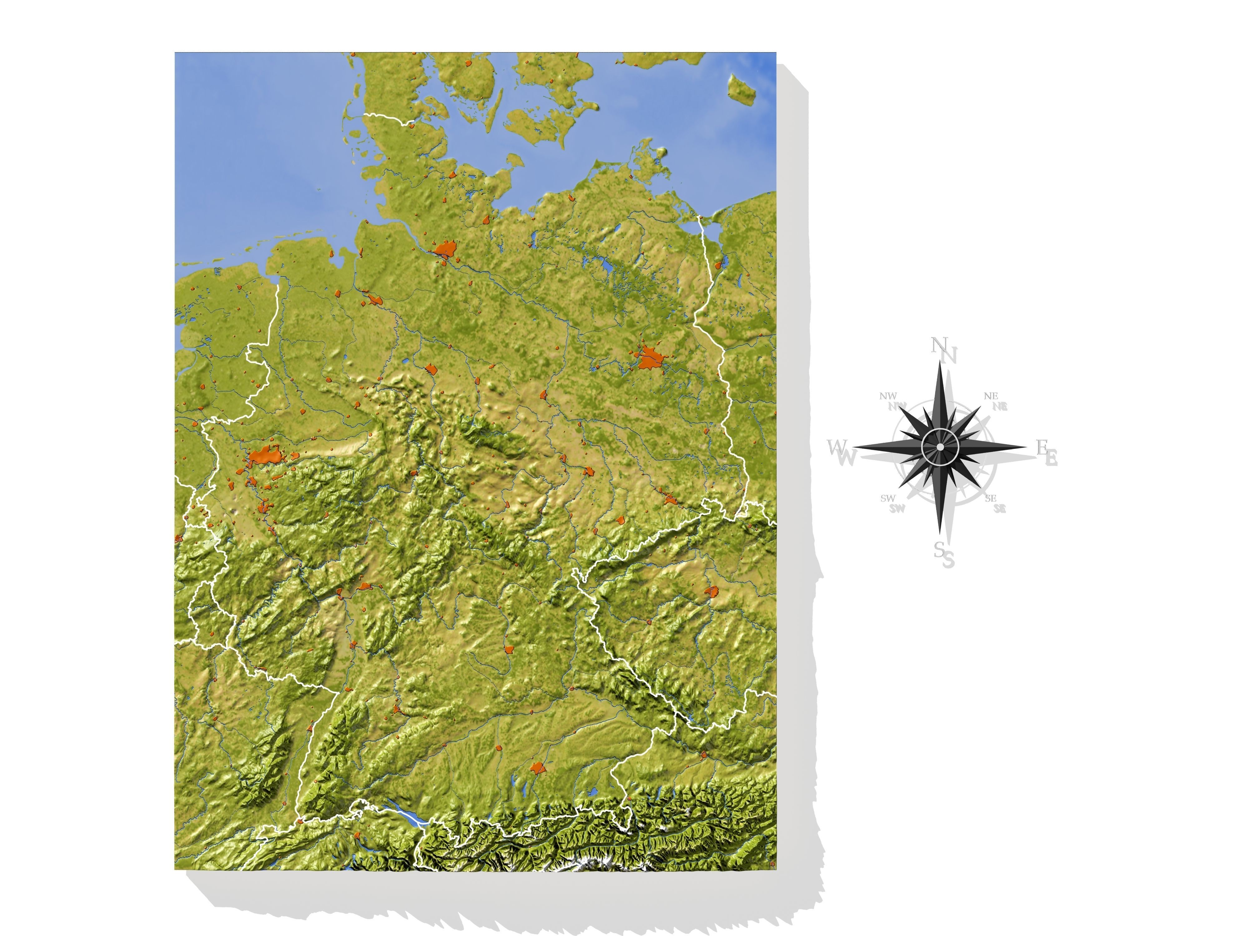 Germany High resolution 3D relief maps 3D model | CGTrader