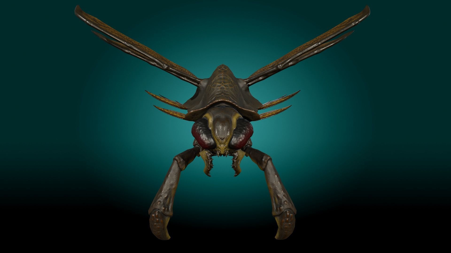 3D model Flying Shrimp Monster V2 VR / AR / low-poly rigged animated ...