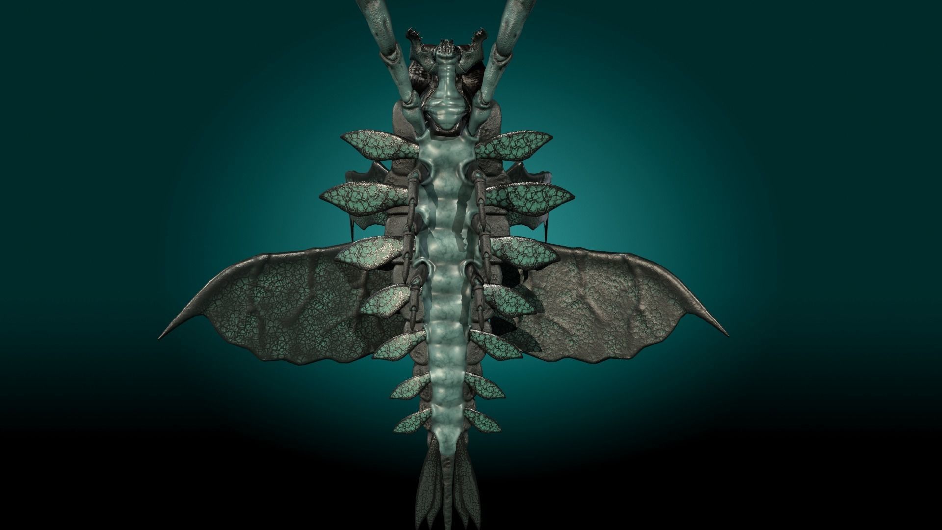 3D model Flying Shrimp Monster V2 VR / AR / low-poly rigged animated ...