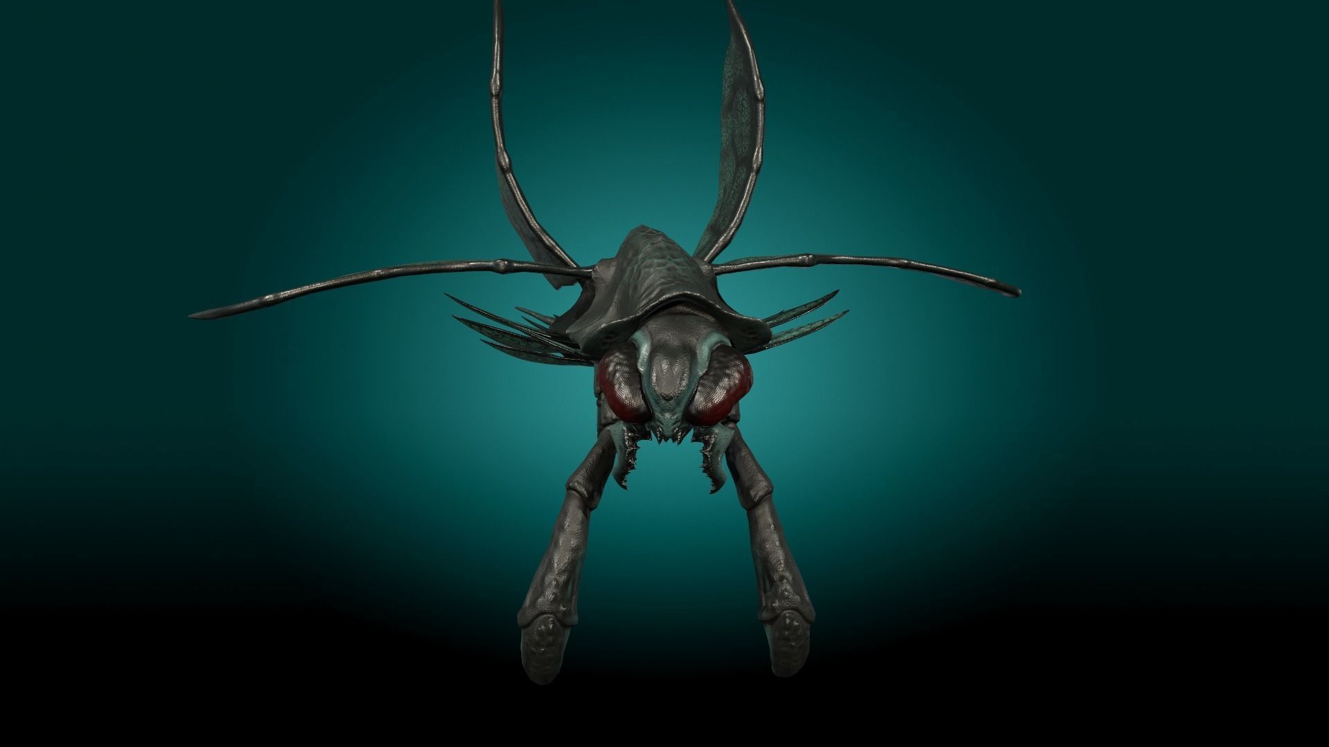 3D model Flying Shrimp Monster V2 VR / AR / low-poly rigged animated ...