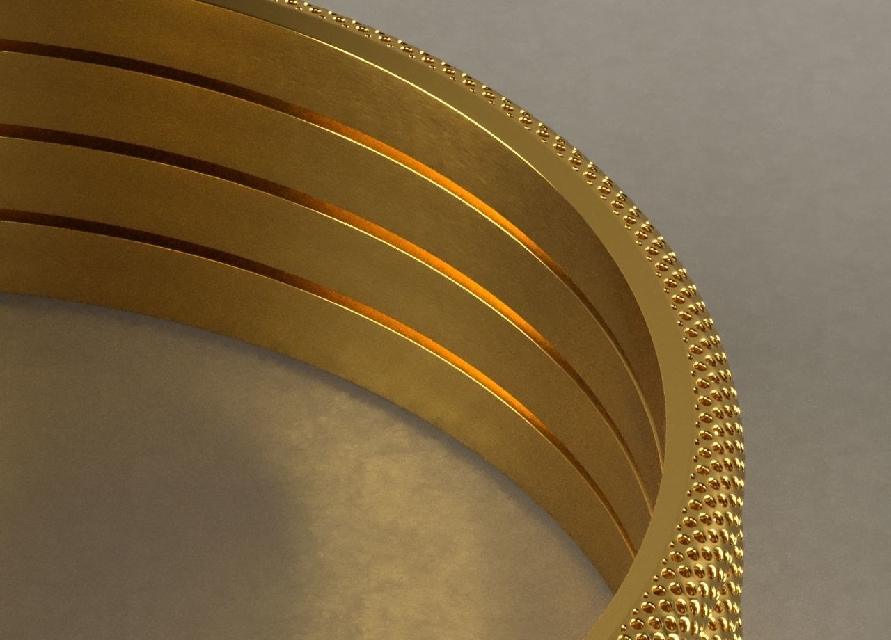 Gold bangles 3D model high poly 3D model | CGTrader
