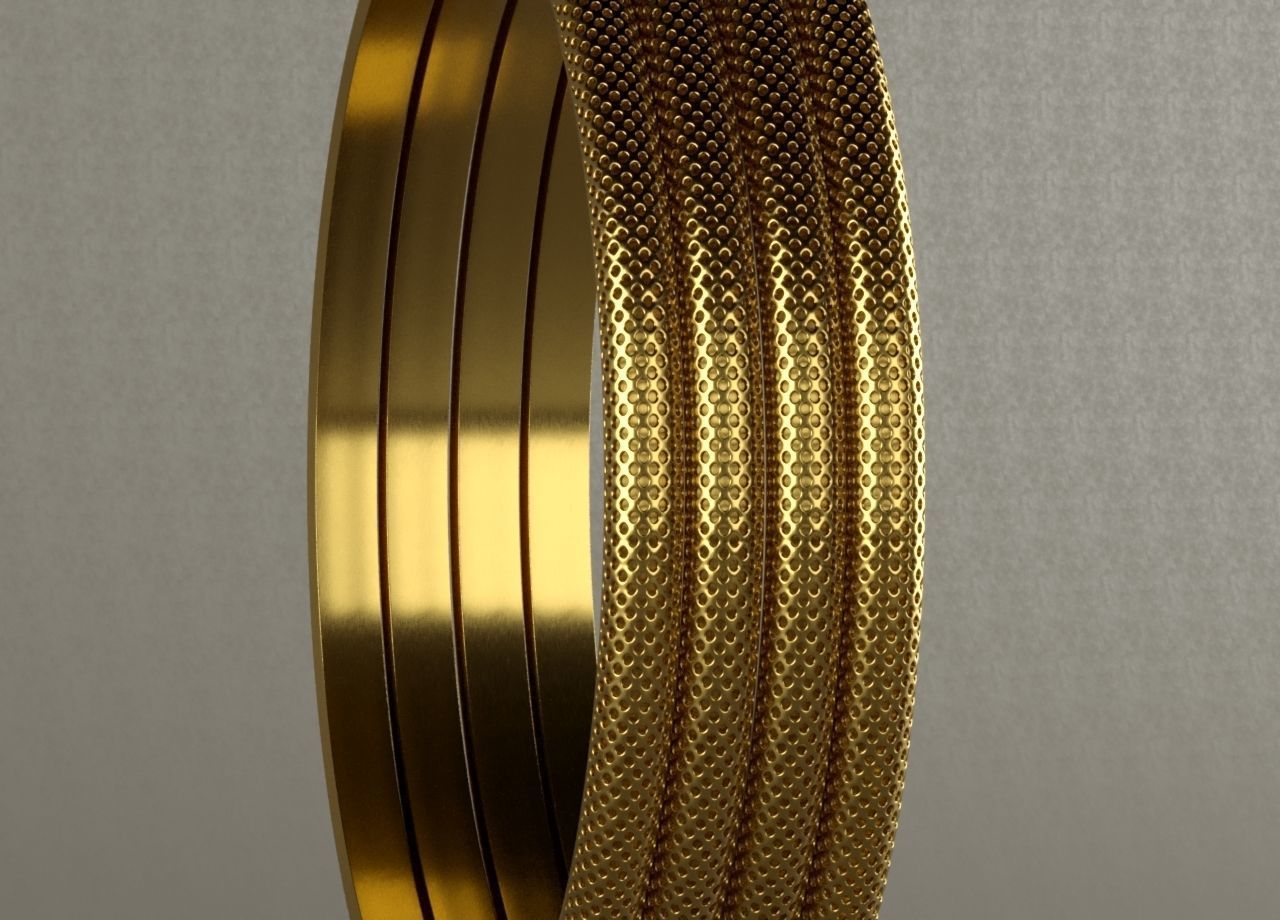 Gold bangles 3D model high poly 3D model | CGTrader