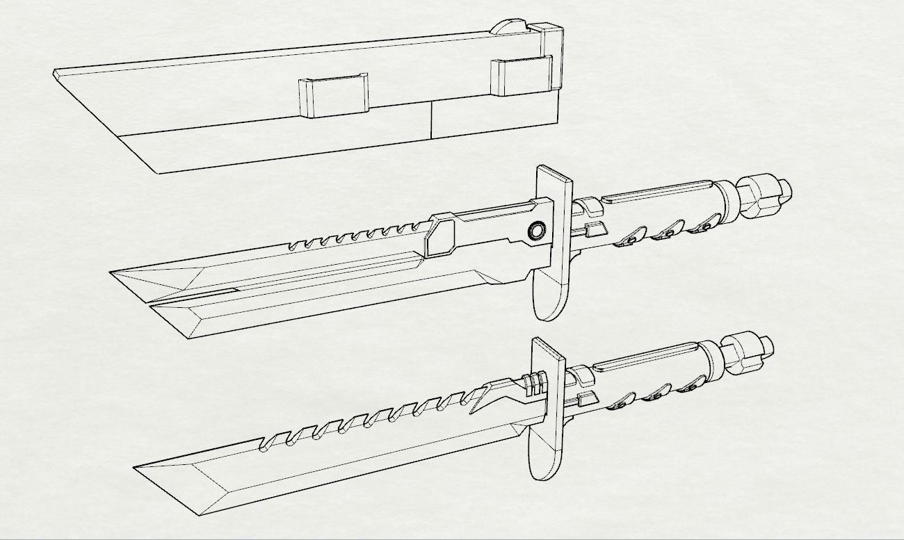 Boba Fett vibroblade dagger from mythos 3d print model 3D model 3D ...