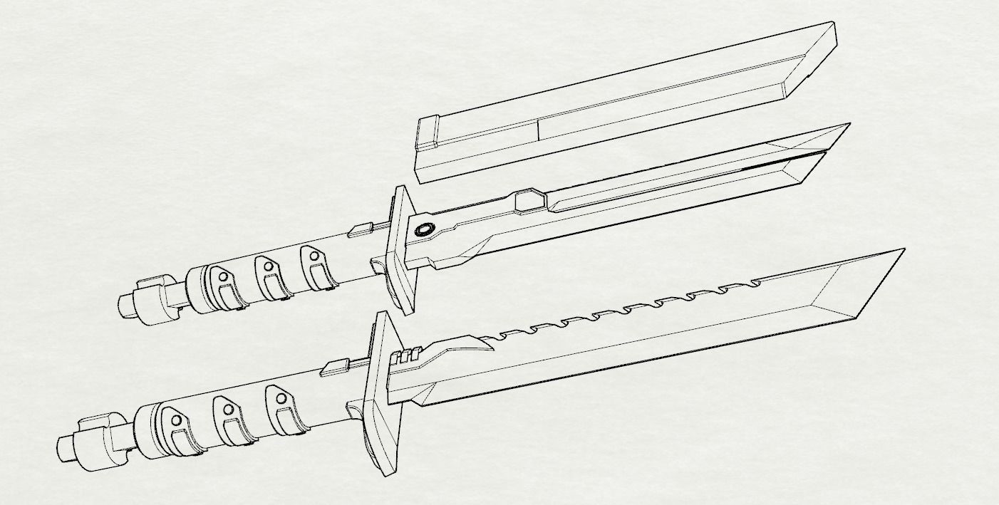 Boba Fett vibroblade dagger from mythos 3d print model 3D model 3D ...