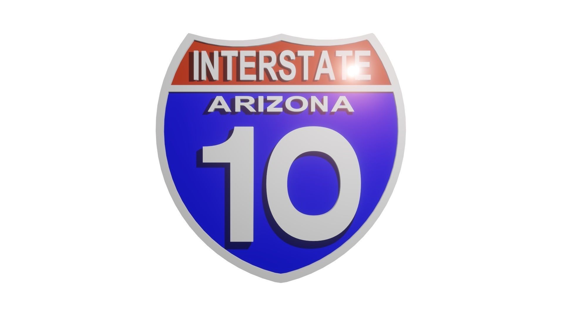 3D Sign INTERSTATE Arizona 10 | CGTrader