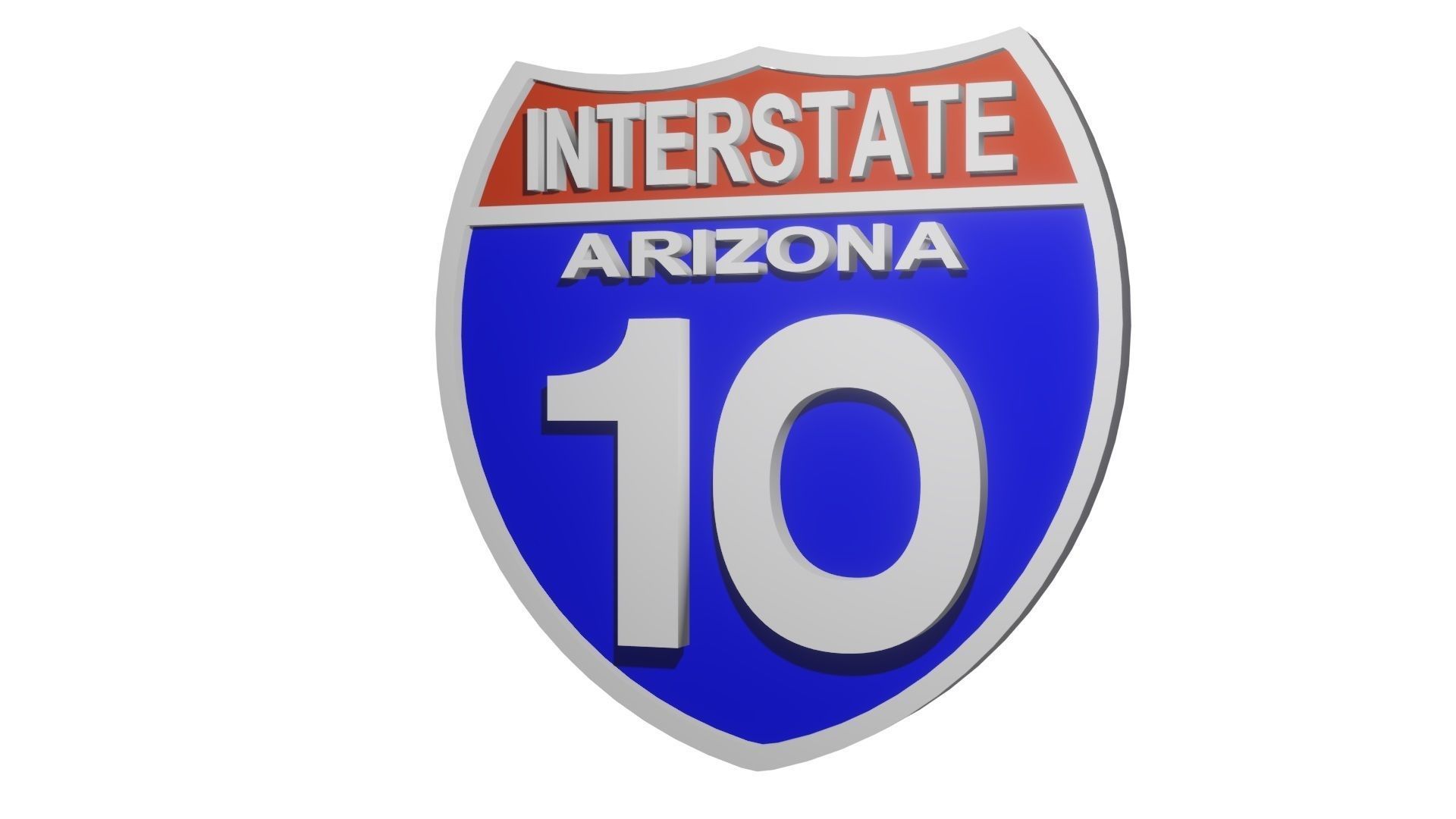 Sign INTERSTATE Arizona 10 3D model | CGTrader