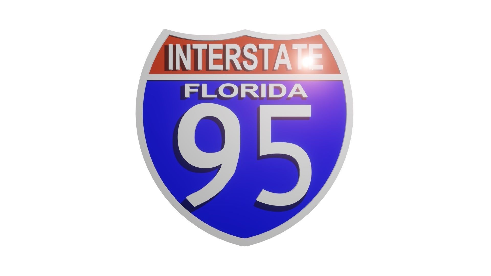 Sign INTERSTATE Florida 95 3D model | CGTrader