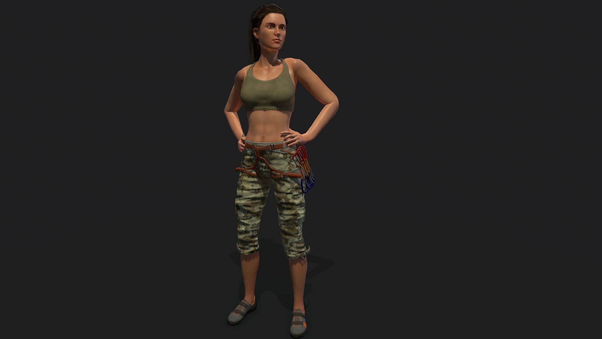 3D model Female Rock Climber VR / AR / low-poly | CGTrader