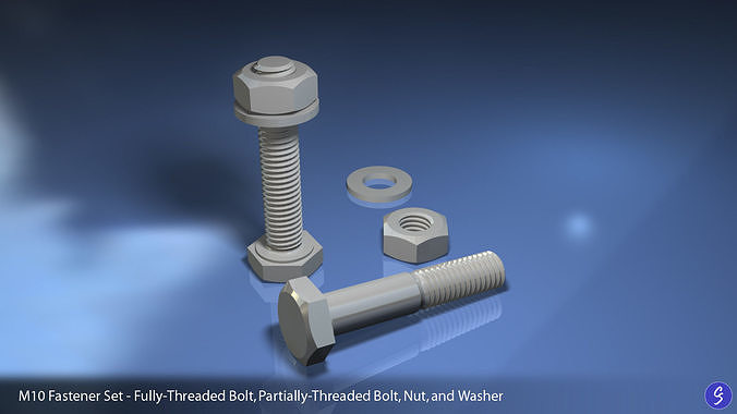 M10 Fastener Set 3D model | CGTrader