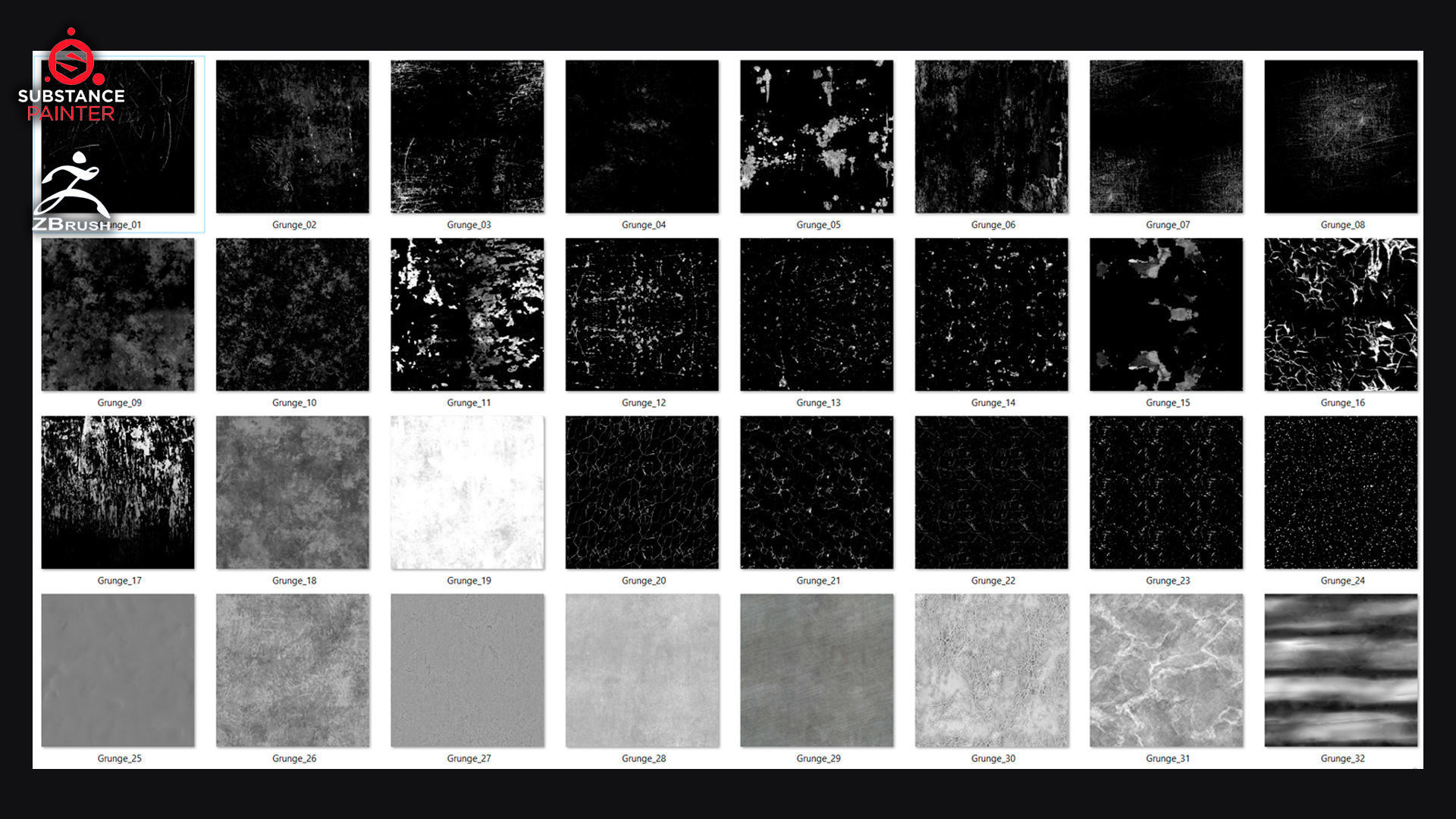 50 Grunge Alphas for Substance Painter and ZBrush Texture | CGTrader