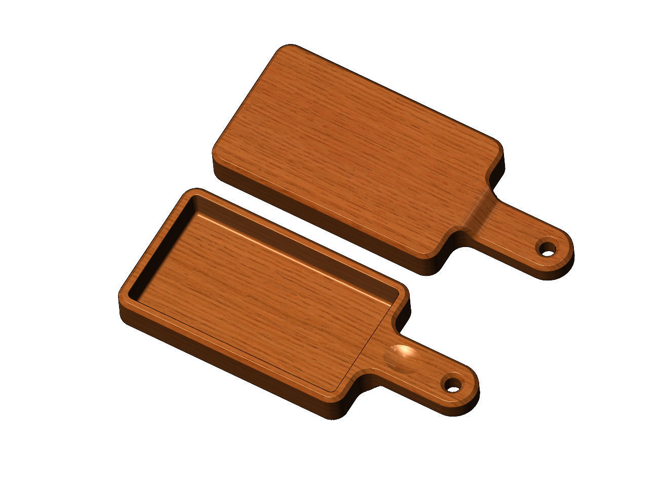 Rectangular serving bowl with handle 3D model 3D printable | CGTrader